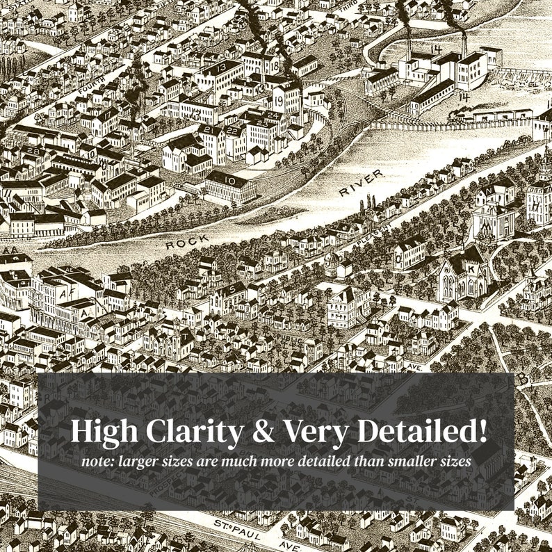 Beloit Map 1890 Old Map of Beloit Wisconsin Art Vintage - Etsy