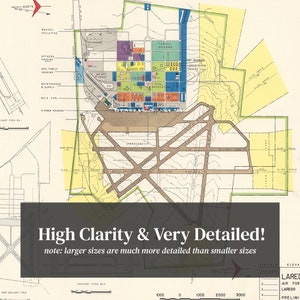 Laredo Air Force Base Vicinity Map 1951, Vintage Laredo Air Force Base ...