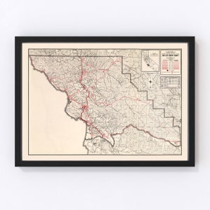 San Luis Obispo Map 1935 Old Map of San Luis Obispo California Art ...