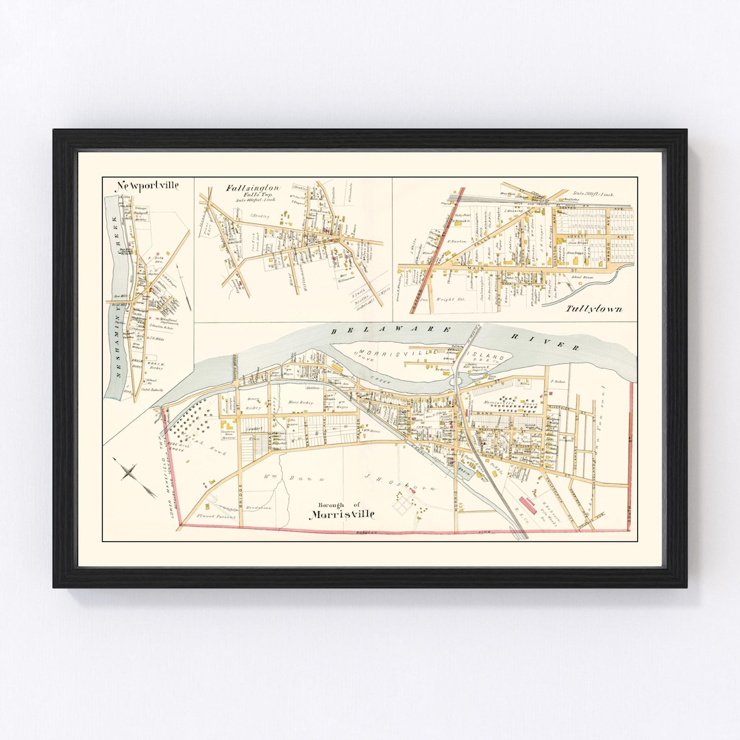Morrisville Map 1891, Vintage Morrisville Map, Old Morrisville ...