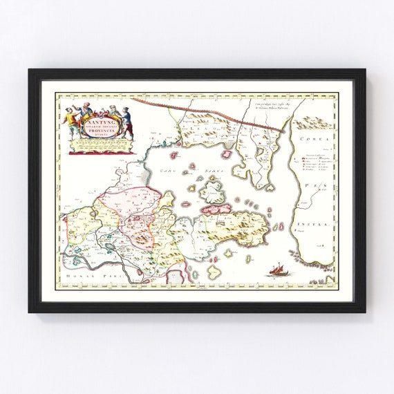 Shantung Map 1665 Old Map of Shantung China Art Vintage - Etsy