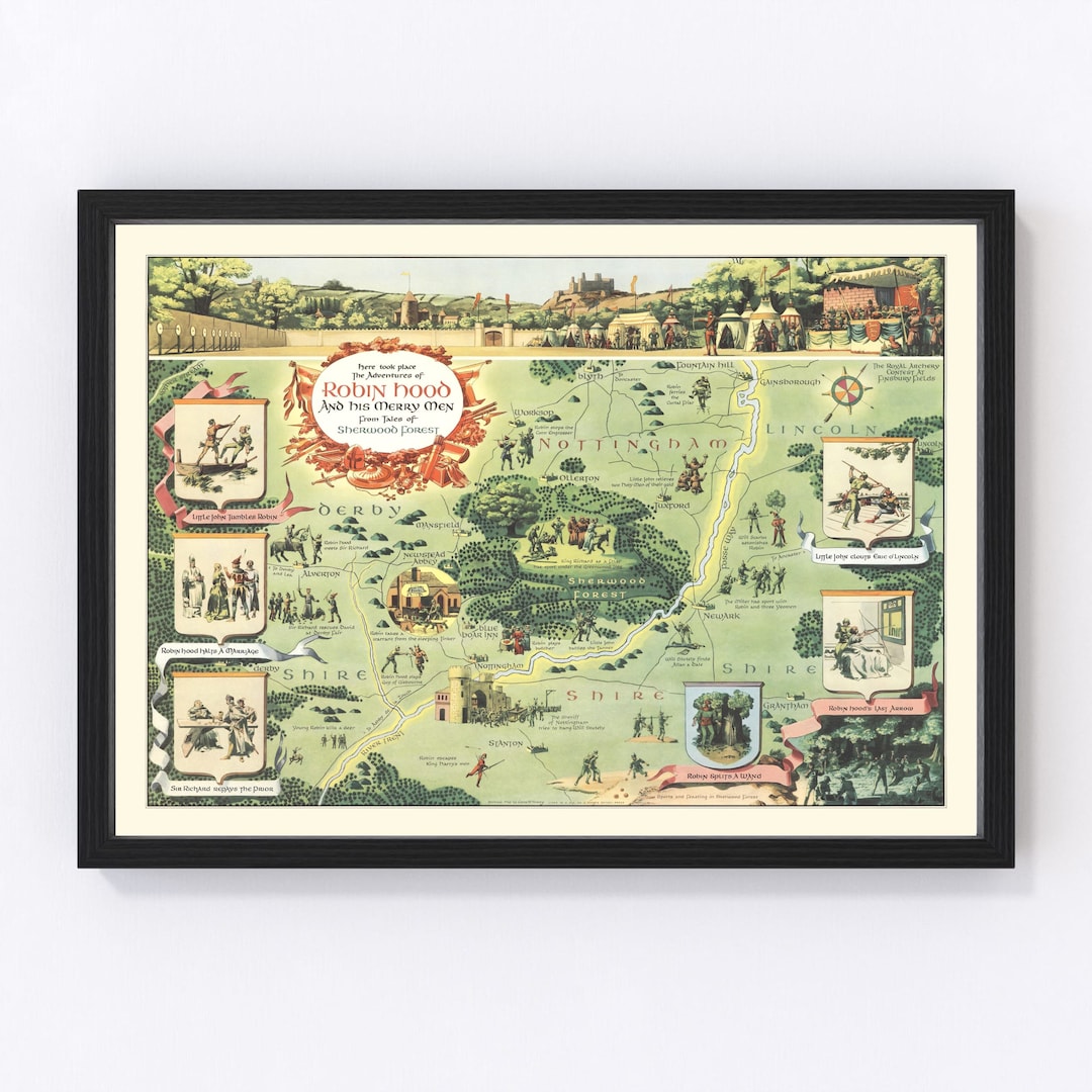 Adventures of Robin Hood Map 1955 - Old Map of Adventures of Robin Hood ...