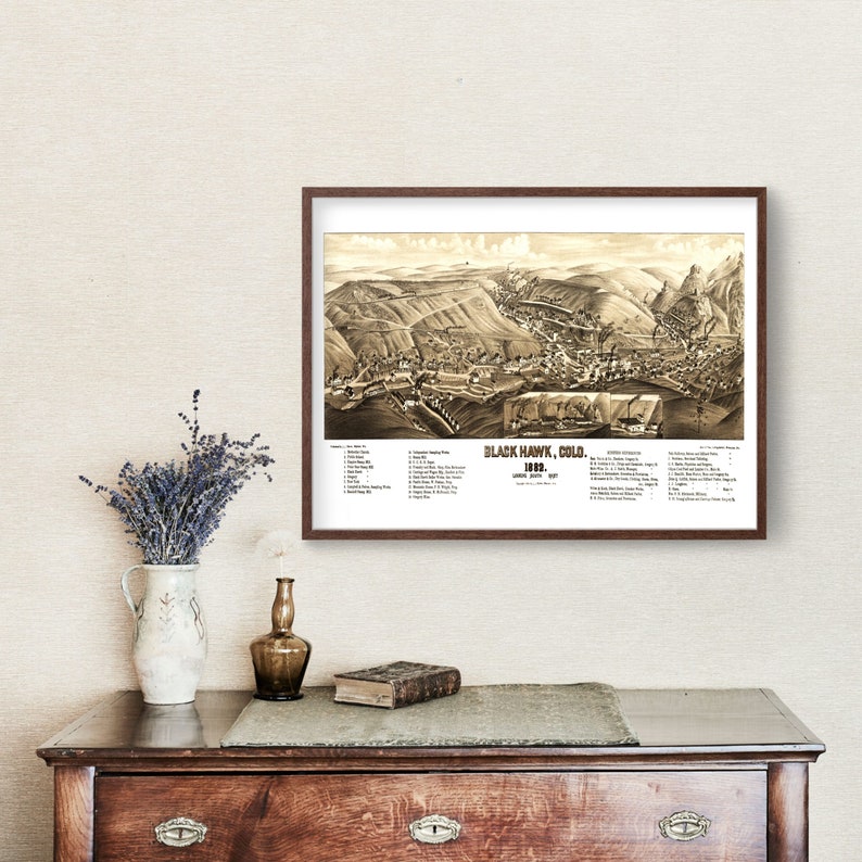 Black Hawk Map 1882 Old Map of Black Hawk Colorado Art - Etsy