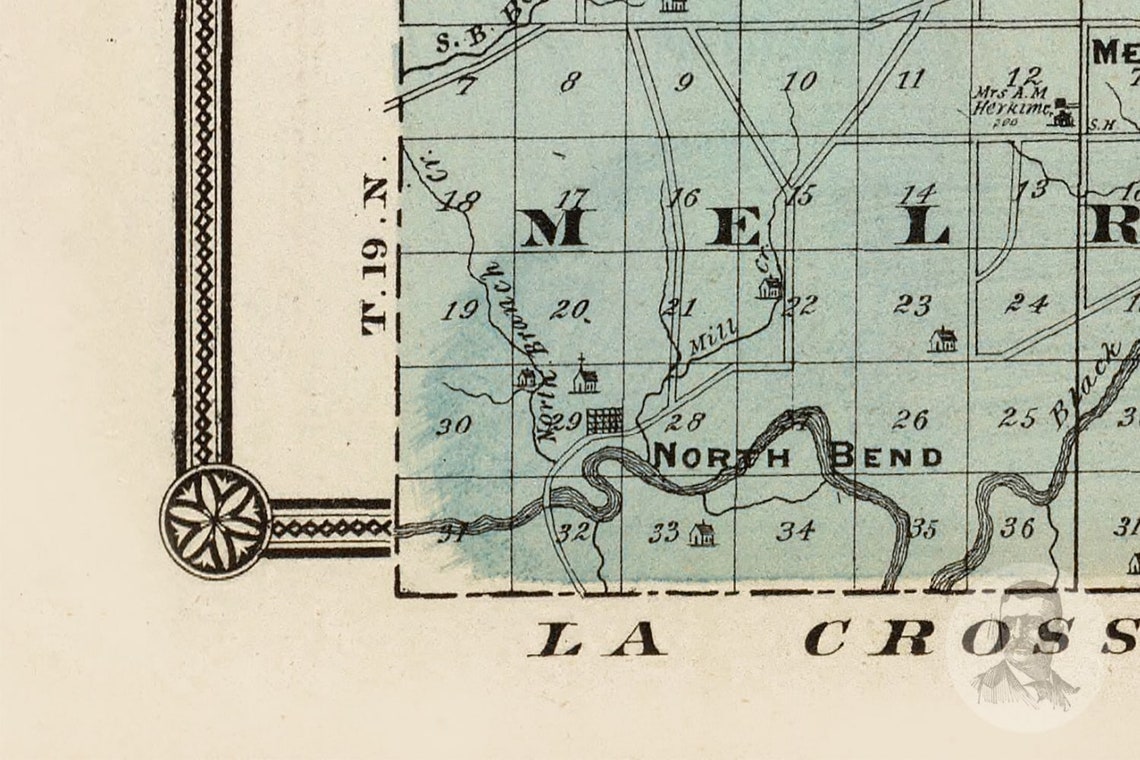 Vintage Jackson County WI Map 1878 Old Wisconsin Map | Etsy