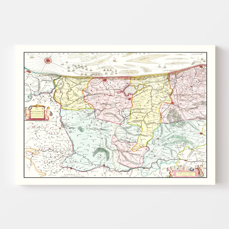 Western Flanders Map 1665 Old Map of Western Flanders - Etsy