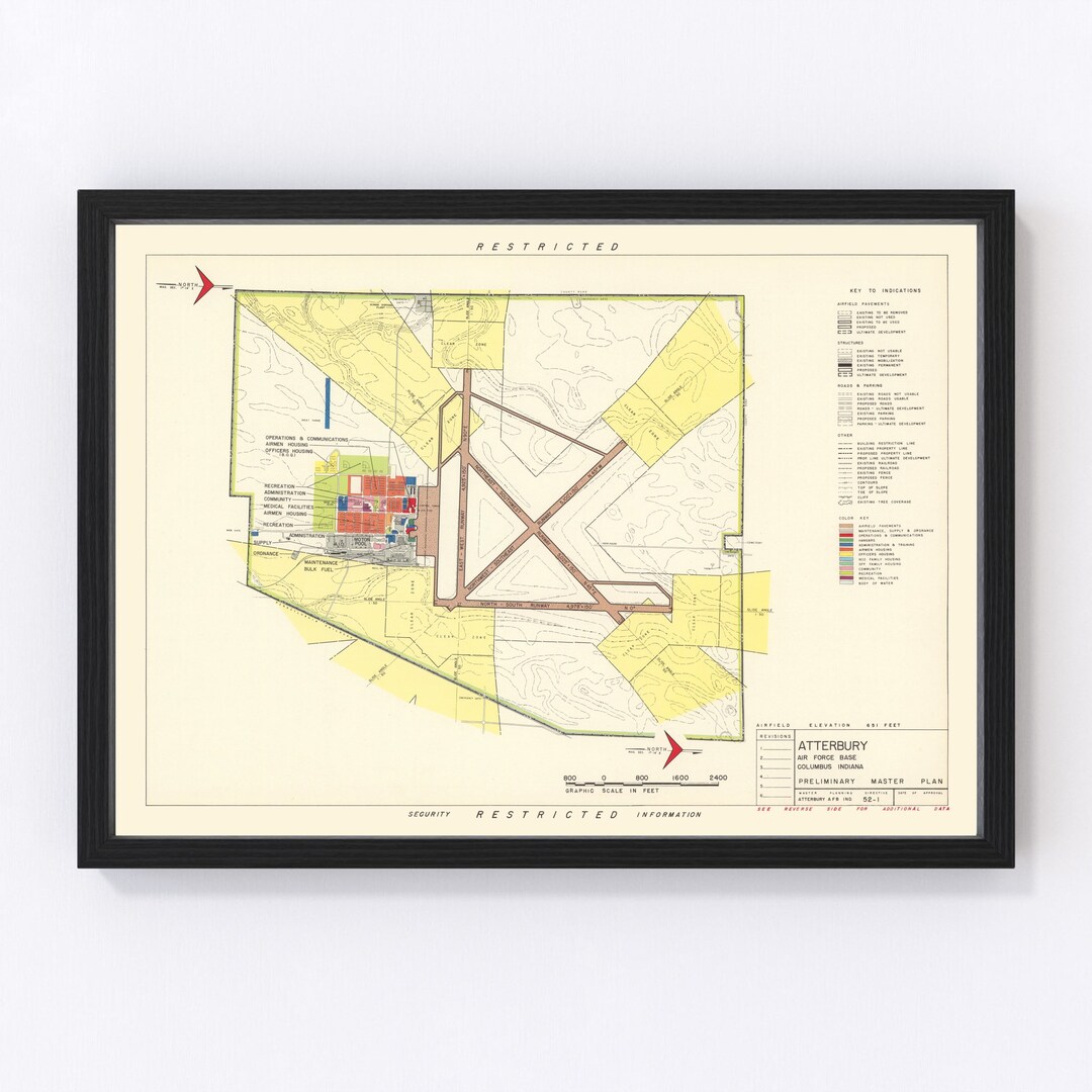 Atterbury Air Force Base Map 1953 Old Map of Atterbury Air Force Base ...