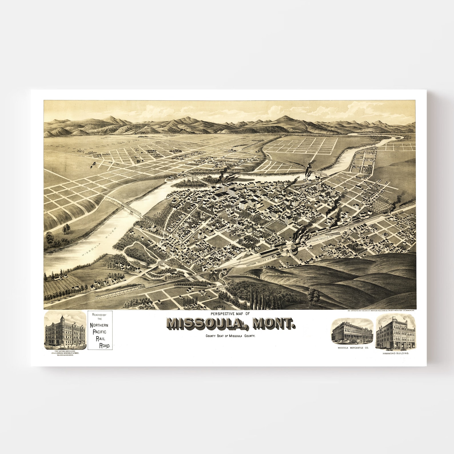 Missoula Map 1891 Old Map of Missoula Montana Art Vintage - Etsy