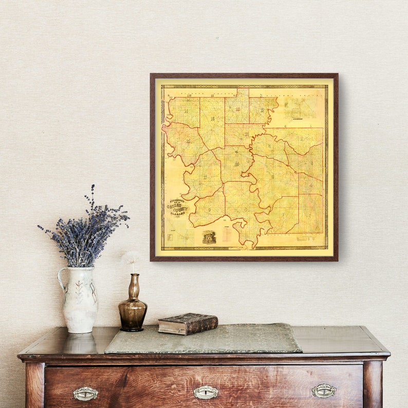 Greene County Map 1856, Vintage Greene County Map, Old Greene County ...