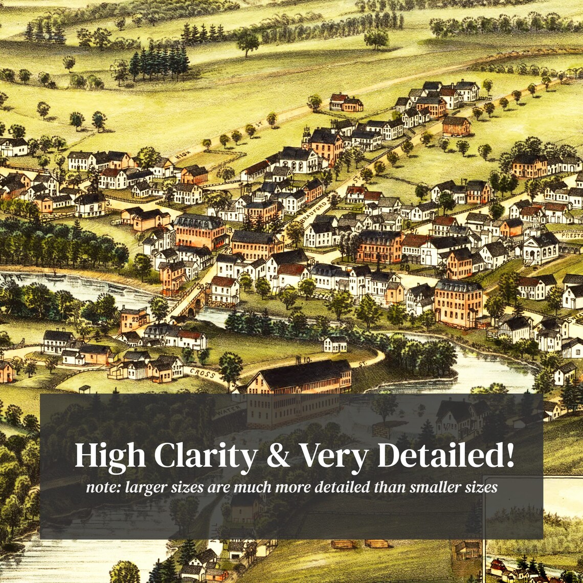 Henniker Map 1889 Old Map of Henniker New Hampshire Art - Etsy