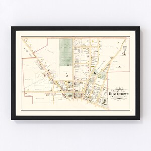 Doylestown Map 1891 Old Map of Doylestown Pennsylvania Art Vintage ...