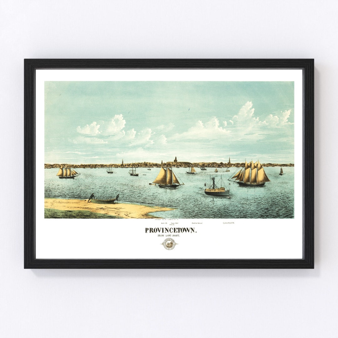 Provincetown Map 1877 Old Map of Provincetown Massachusetts Art Vintage ...