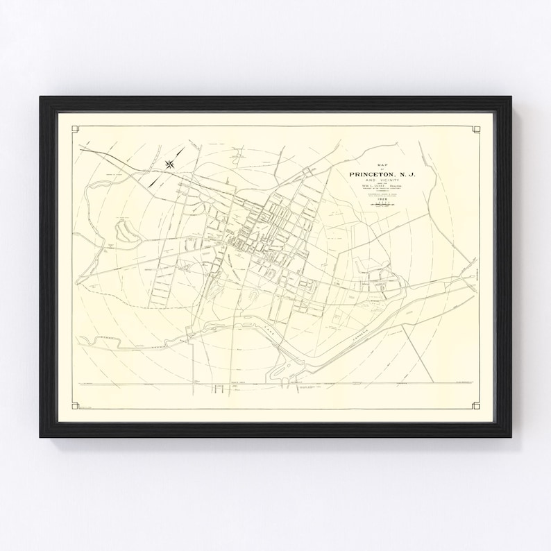 Princeton Map 1926, Vintage Princeton Map, Old Princeton New Jersey Art ...