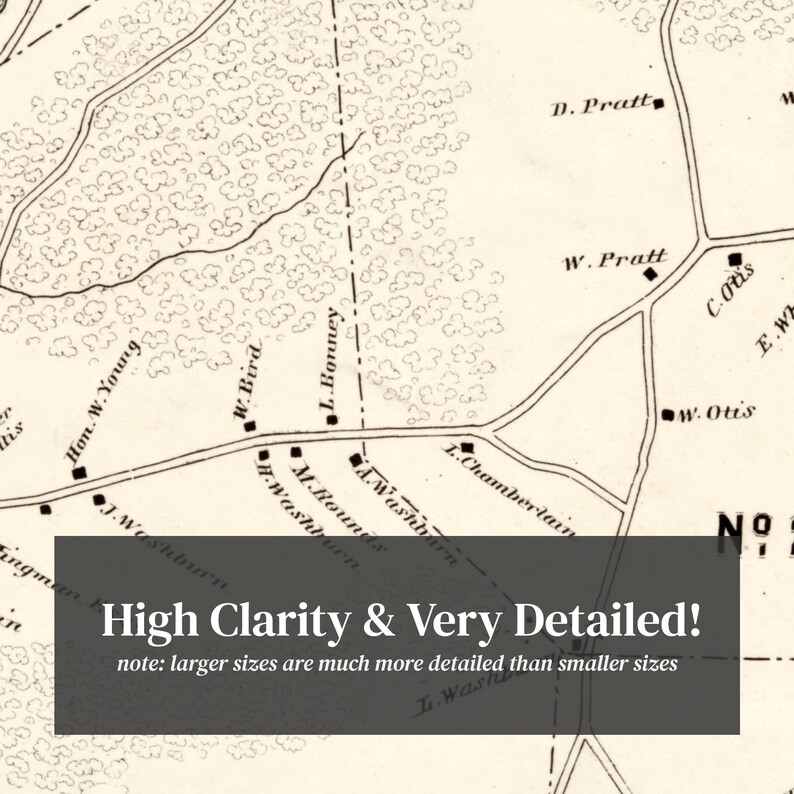 Bridgewater County Map 1848, Vintage Bridgewater County Map, Old ...