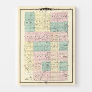 Clark County WI Map 1878 Old Map of Neillsville Wisconsin - Etsy