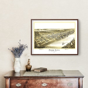 Ford City Map 1896, Vintage Ford City Map, Old Ford City Pennsylvania ...