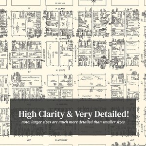 Chicago Map 1929 - Old Map of Chicago Business Section Illinois Art ...