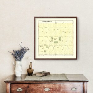 Andover Map 1893, Vintage Andover Map, Old Andover Illinois Art, Wall ...