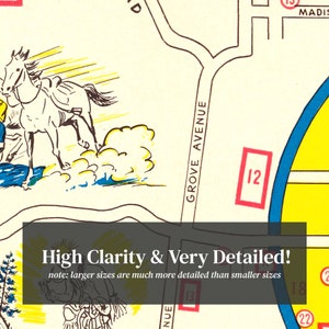 Prescott Map 1950, Vintage Prescott Map, Old Prescott Arizona Art, Wall ...