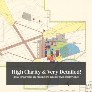 Larson Air Force Base Vicinity Map 1951, Vintage Larson Air Force Base ...