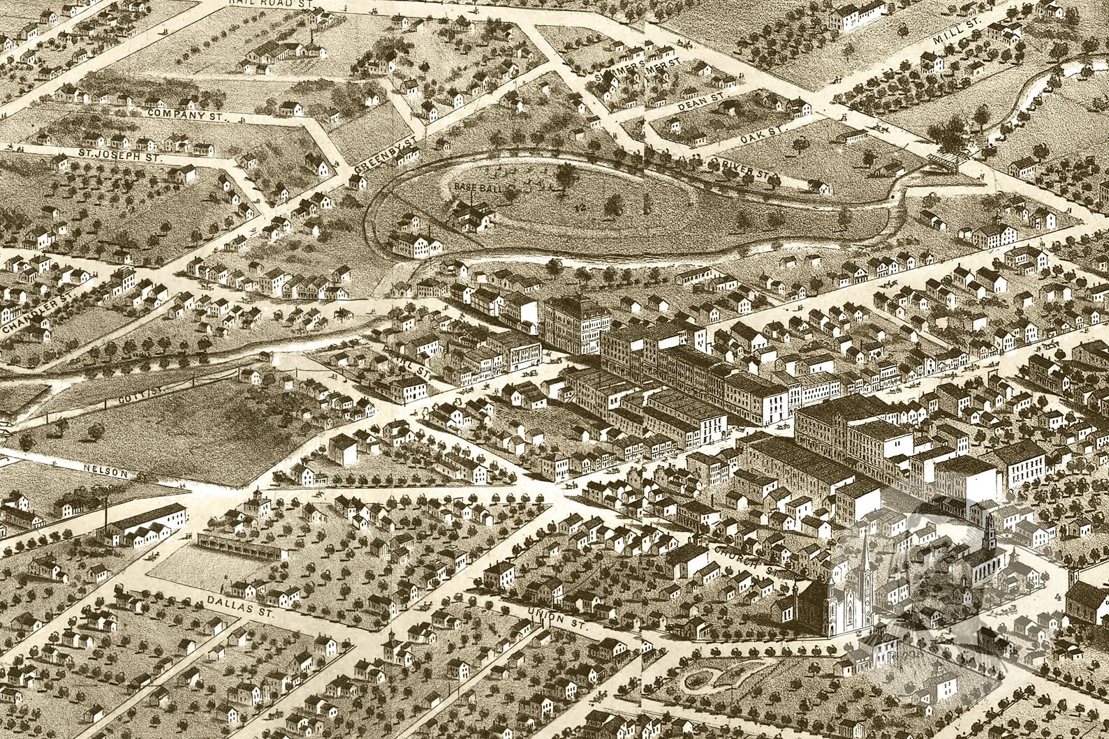 Vintage Adrian Map 1866 Old Map of Adrian Michigan | Etsy