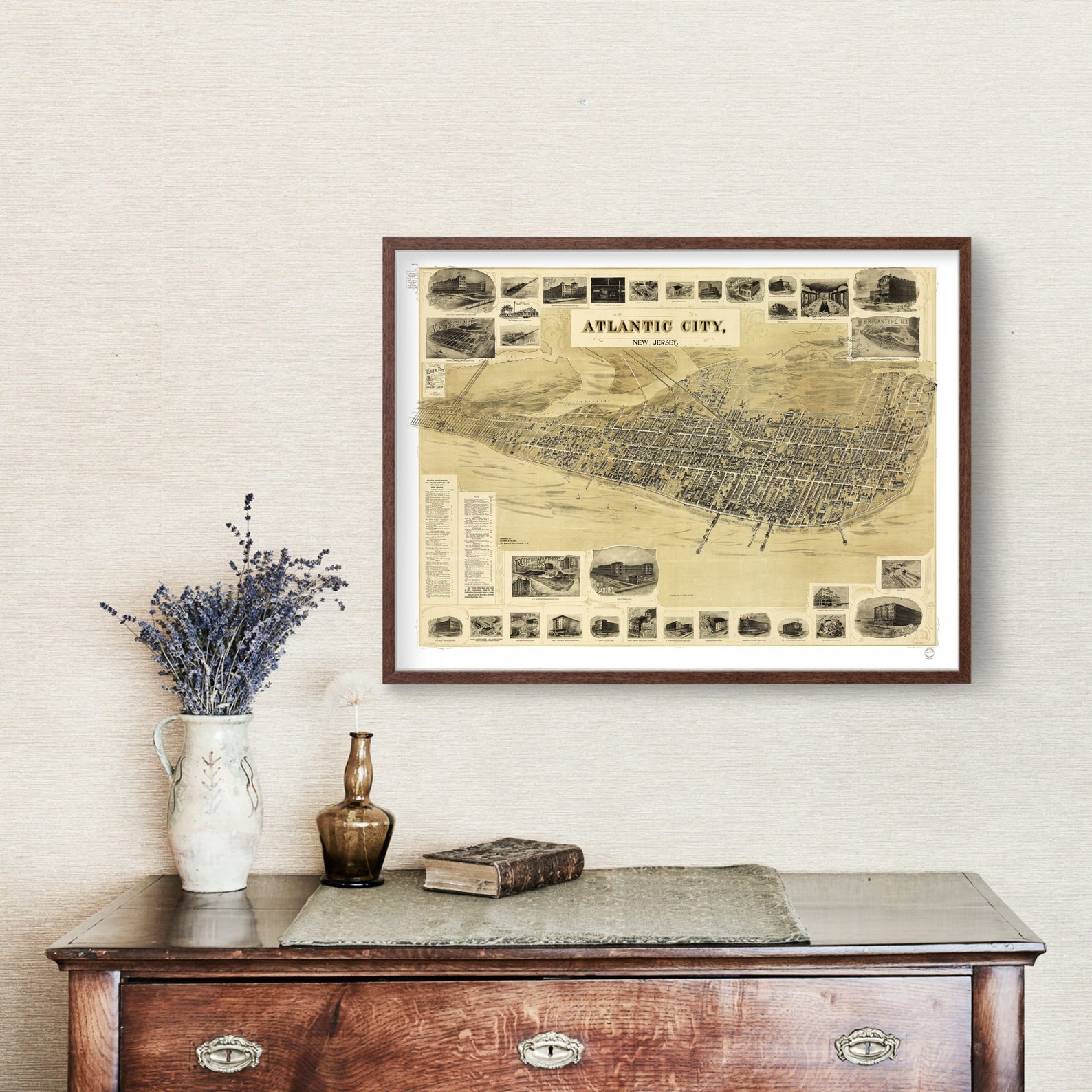 Atlantic City Map 1900 Old Map of Atlantic City New Jersey - Etsy