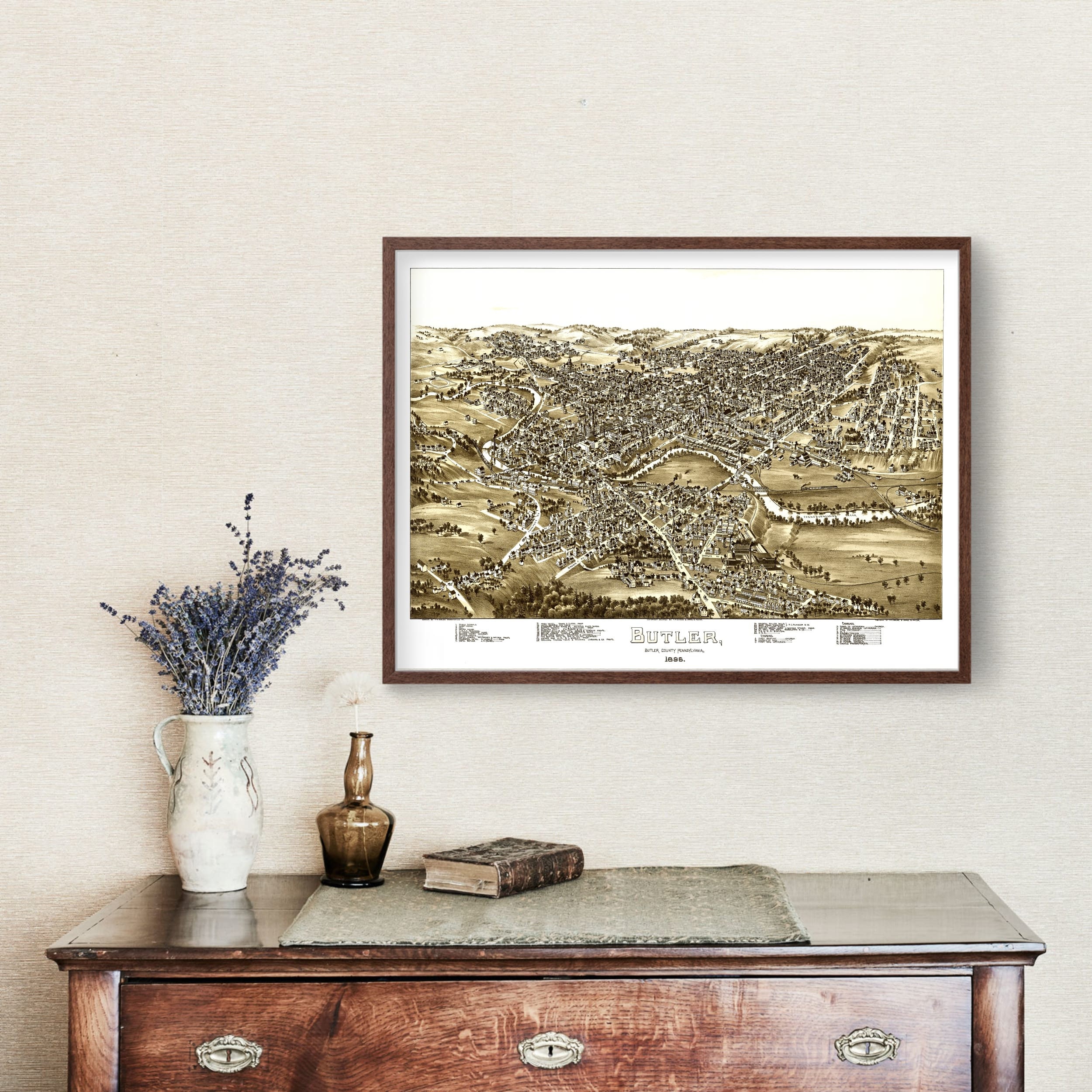 Butler Map 1896 Old Map of Butler Pennsylvania Art Vintage - Etsy
