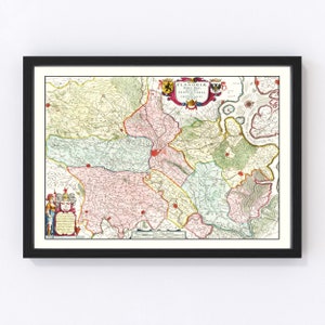 Flanders Map 1665, Vintage Flanders Map, Old Flanders Art, Wall Art ...