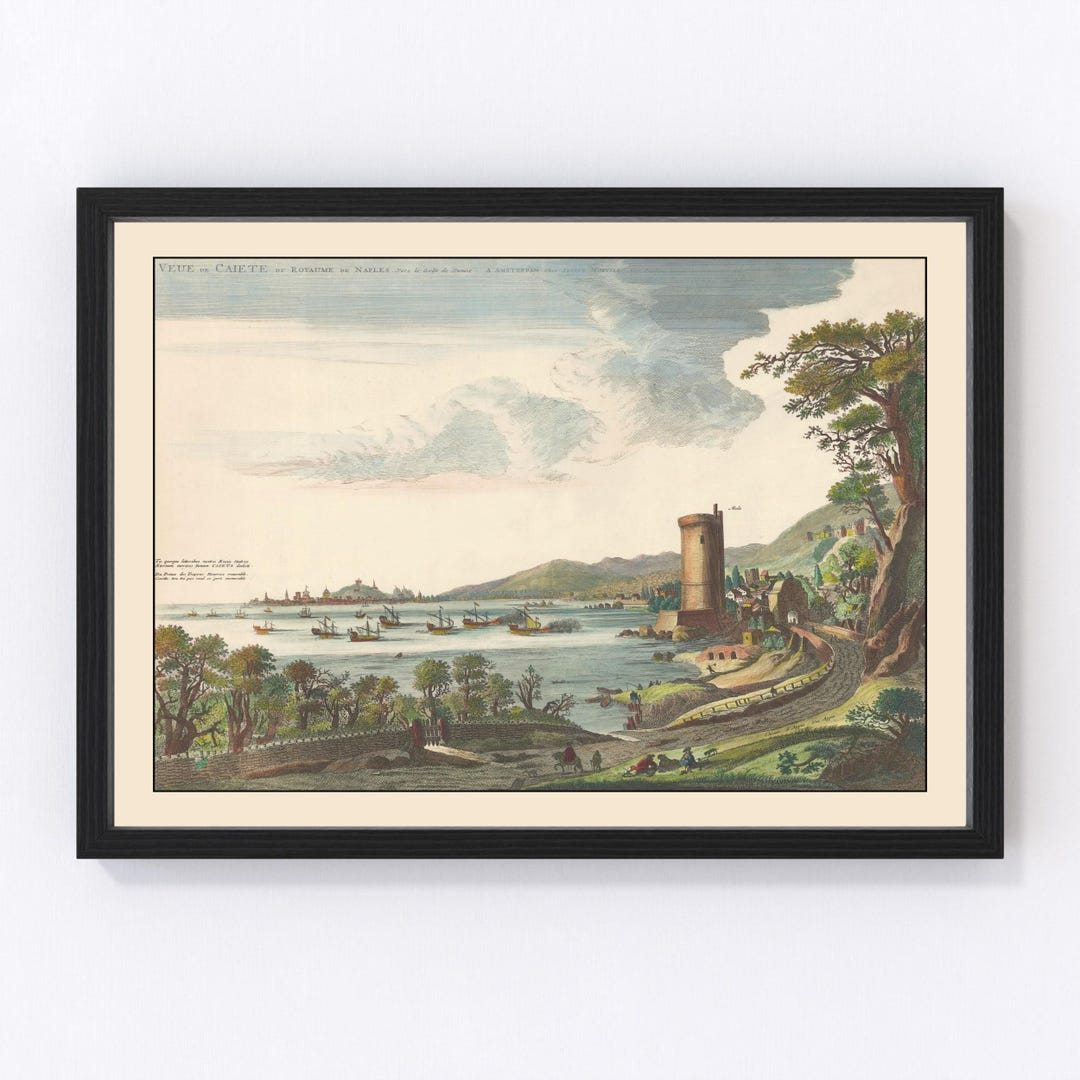 Gaeta Map 1704, Vintage Gaeta Map, Old Gaeta Art, Wall Art Gift for ...