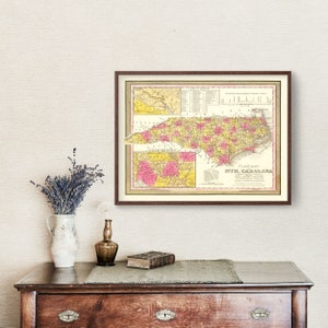 North Carolina Map 1847 Old Map of North Carolina Art - Etsy