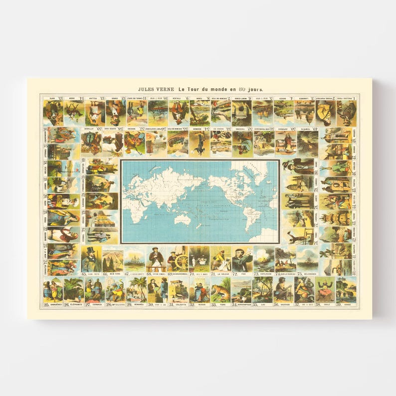 World Map 1870, Vintage World Map, Old World Art, Wall Art Gift for ...