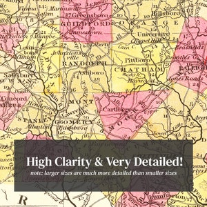 North Carolina Map 1847 Old Map of North Carolina Art Vintage Print ...