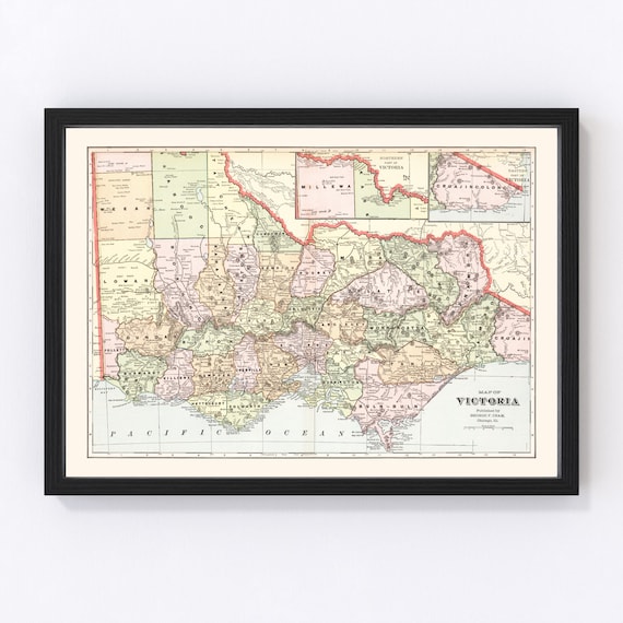 Victoria Map 1901 Old Map of Victoria Australia Art Vintage - Etsy