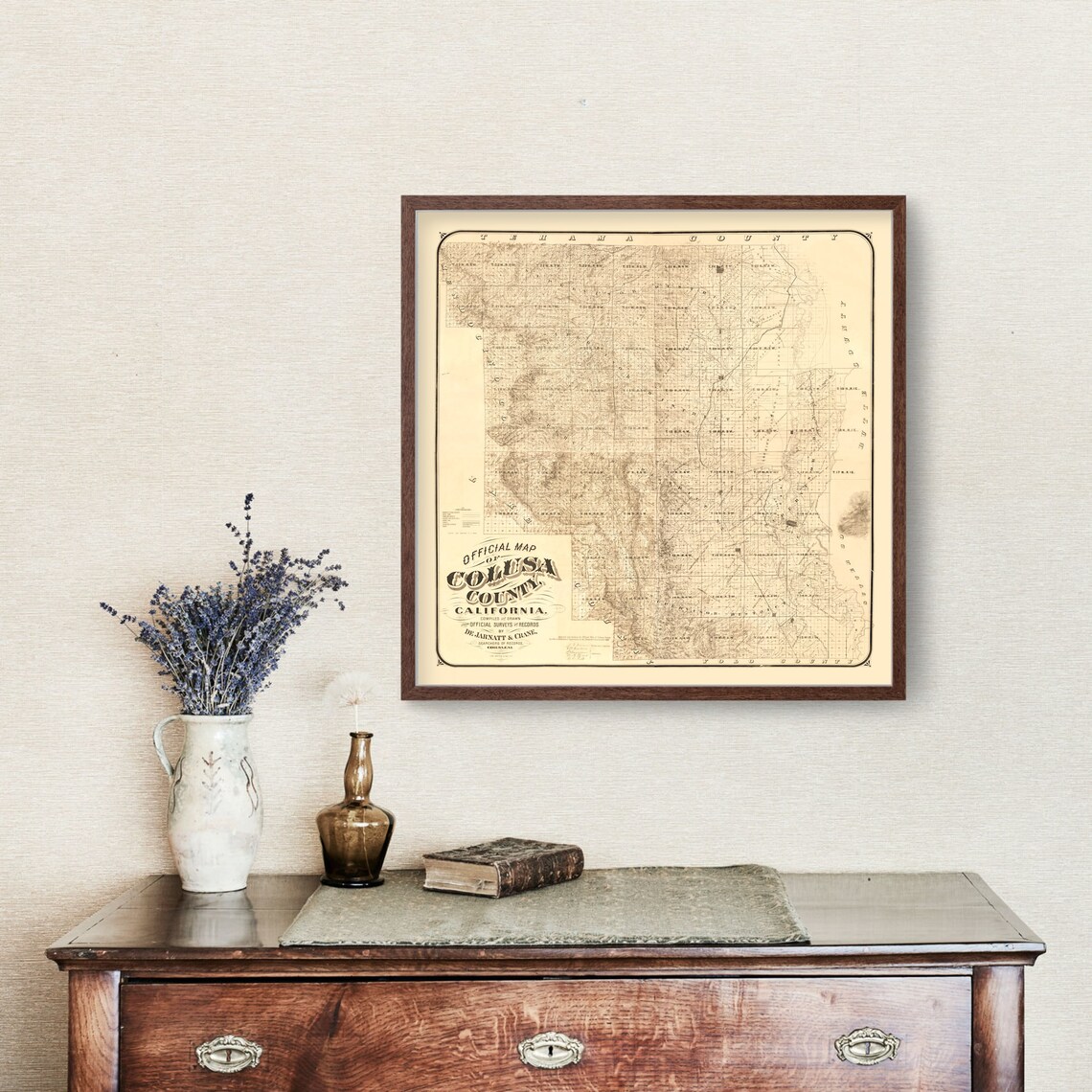 Lousa County California Vintage Map From 1885 Old County - Etsy