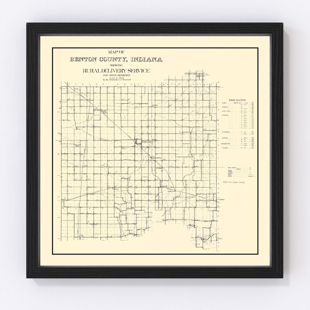 Benton County Map 1909, Vintage Benton County Map, Old Benton County ...