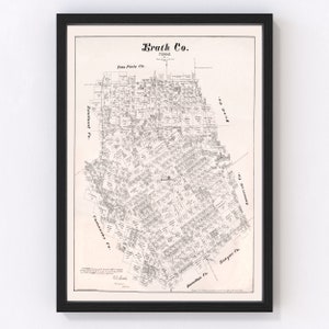 Erath County Map 1879, Vintage Erath County Map, Old Erath County Texas ...