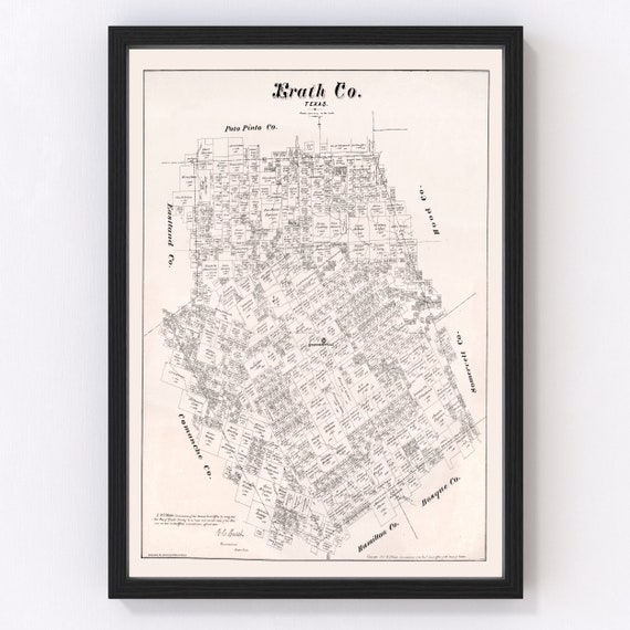 Erath County Texas Map 1879 Old Map of Erath County Texas - Etsy