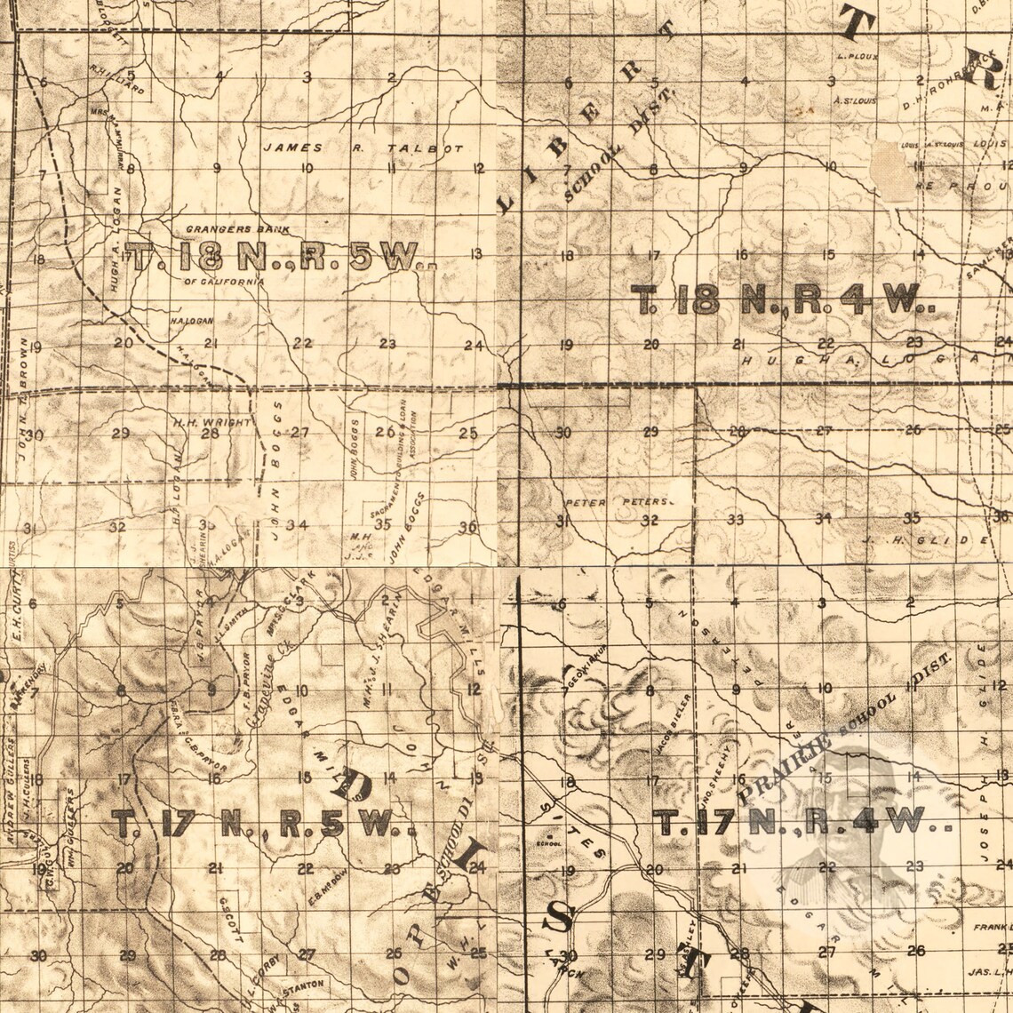 Lousa County California Vintage Map From 1885 Old County - Etsy