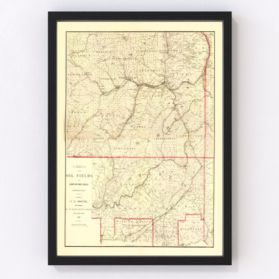 Warren County Pennsylvania Map 1882 Old Map of Warren County - Etsy
