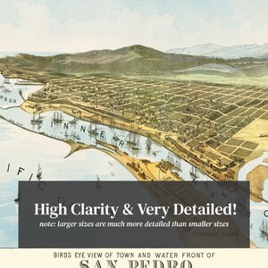 San Pedro Map 1897 - Old Map of San Pedro California Art Vintage Print ...