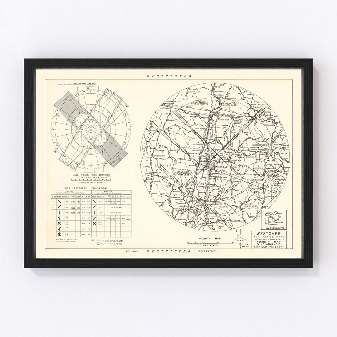 Barksdale Air Force Base Vicinity Map 1952, Vintage Barksdale Air Force ...