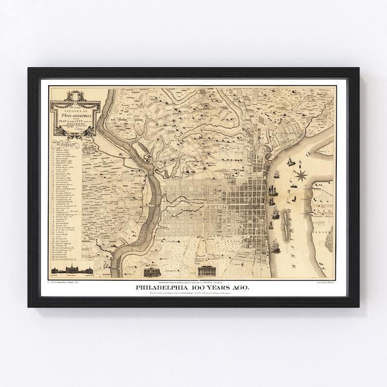 Philadelphia Map 1875 Old Map of Philadelphia Pennsylvania - Etsy