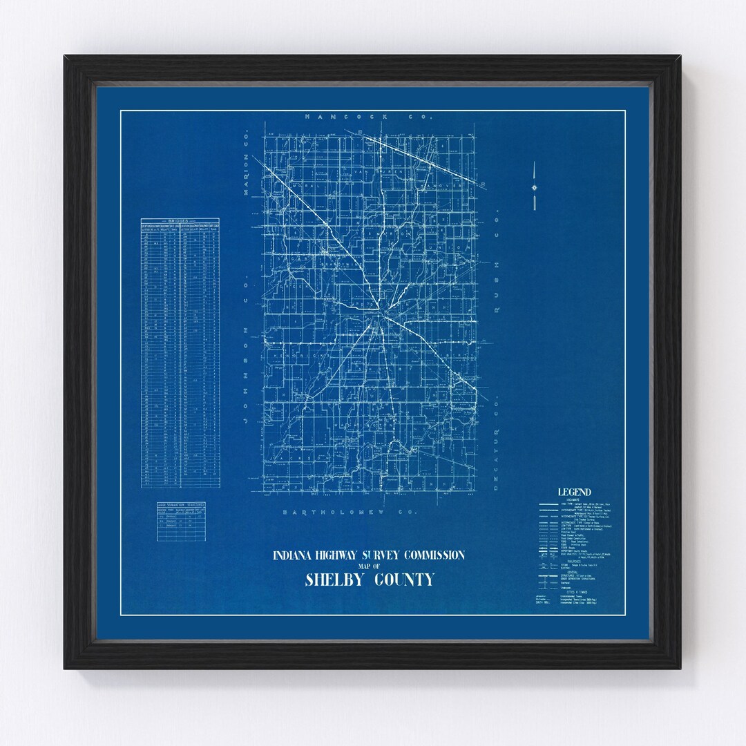 Shelby County Map 1936, Vintage Shelby County Map, Old Shelby County ...