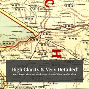 Manchuria China Map 1917, Vintage Manchuria China Map, Old Manchuria ...