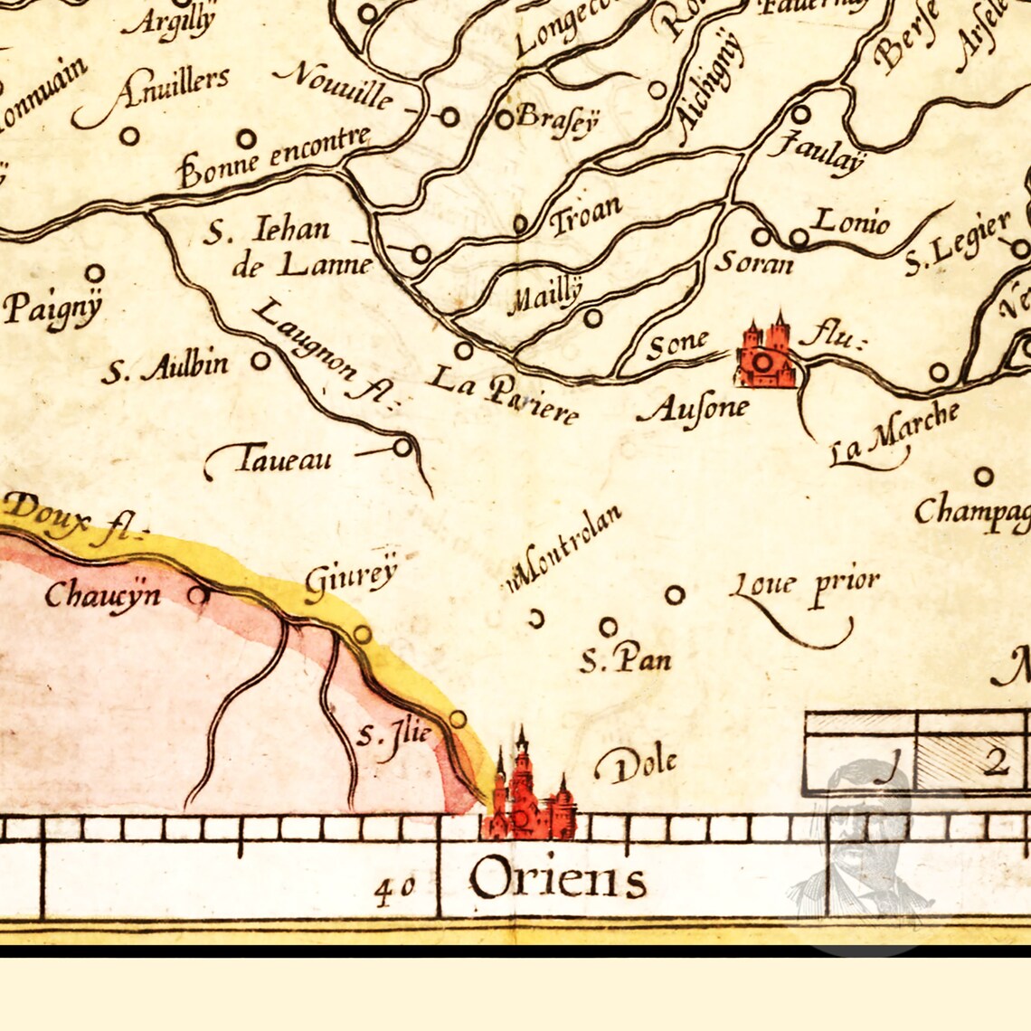 Burgundy Region of France Vintage Map From 1623 Old Region - Etsy