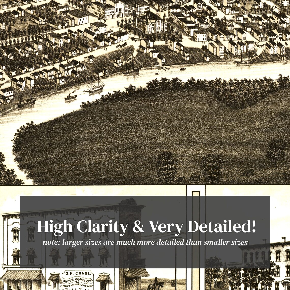 Mt. Clemens Map 1881 Old Map of Mt. Clemens Michigan Art - Etsy