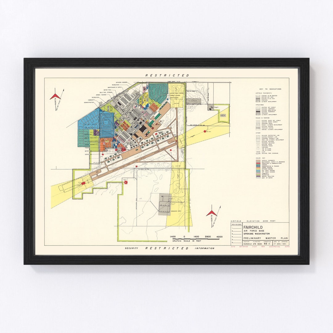 Fairchild Air Force Base Map 1951 Old Map of Fairchild Air Force Base ...