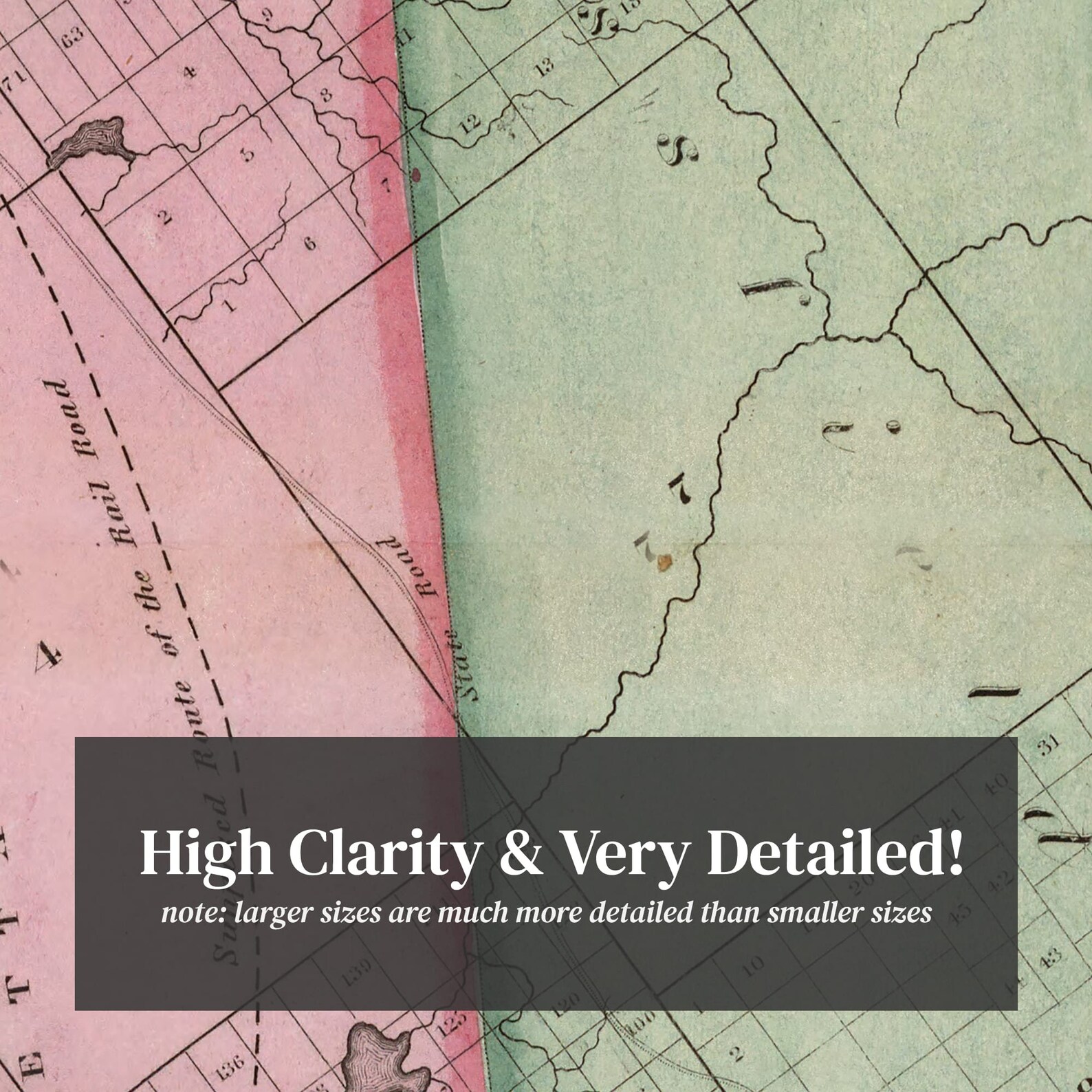 Hamilton County NY Map 1840 Old Map of Lake Pleasant New - Etsy