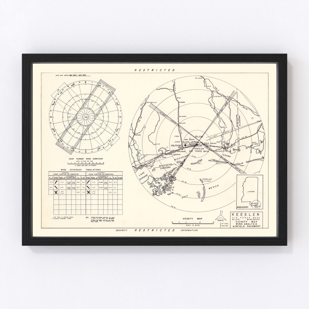 Keesler Air Force Base Vicinity Map 1950 Old Map of Keesler Air Force ...