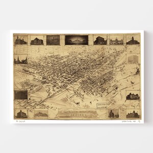Denver Map 1881 - Old Map of Denver Colorado Art Vintage Print Framed ...