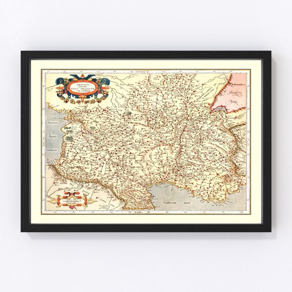 Aquitaine France Map 1623 Old Map of Aquitaine France France - Etsy